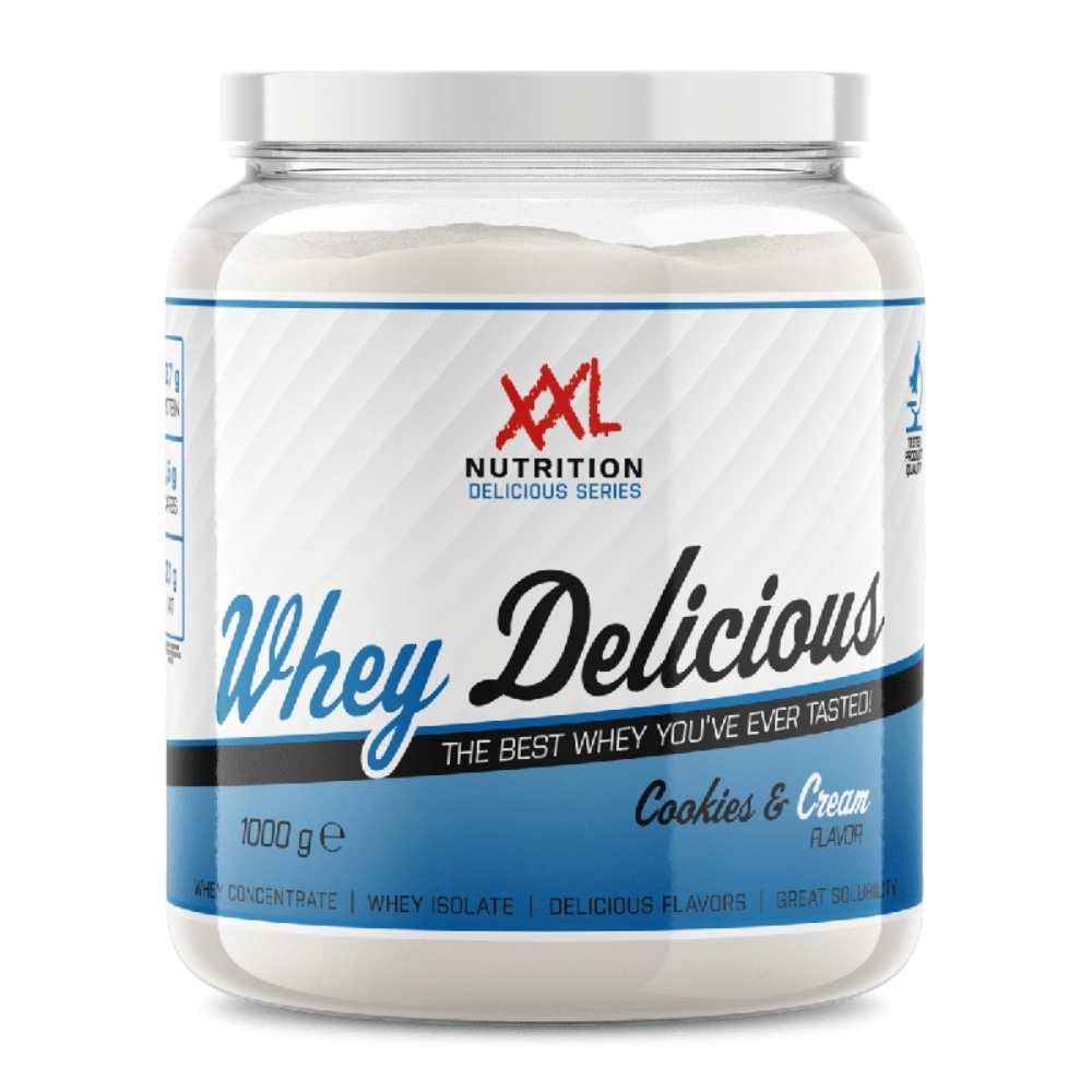 XXL Nutrition Whey Delicious Cookies & Cream 450gr ⋆ De Fitness Specialist